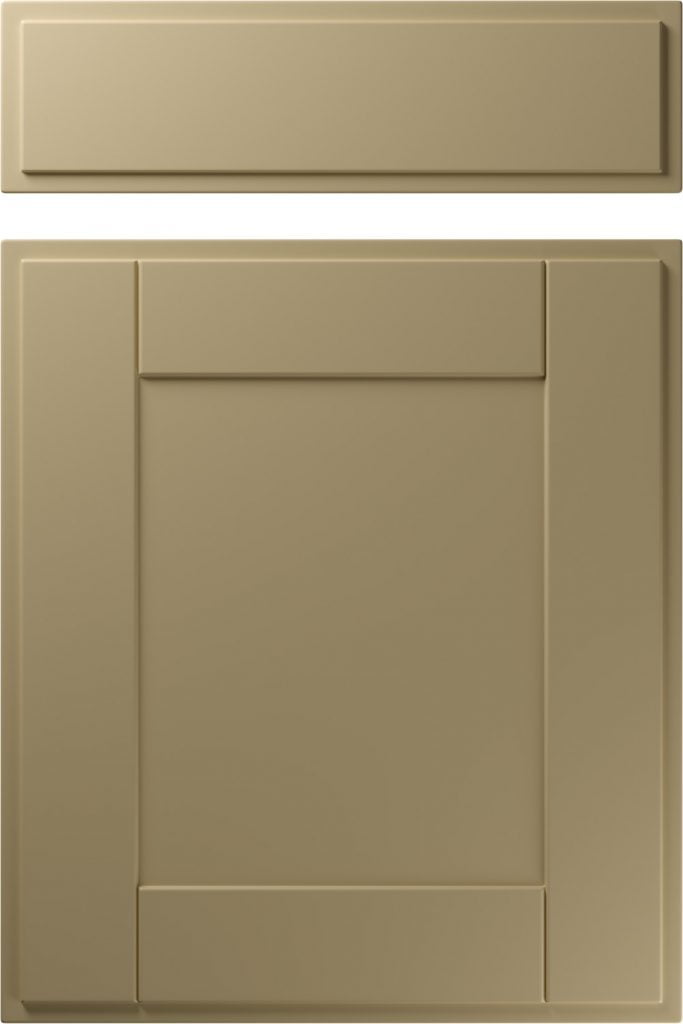 Cream kitchen handleless doors in high gloss, at North Wingfield - RF ...
