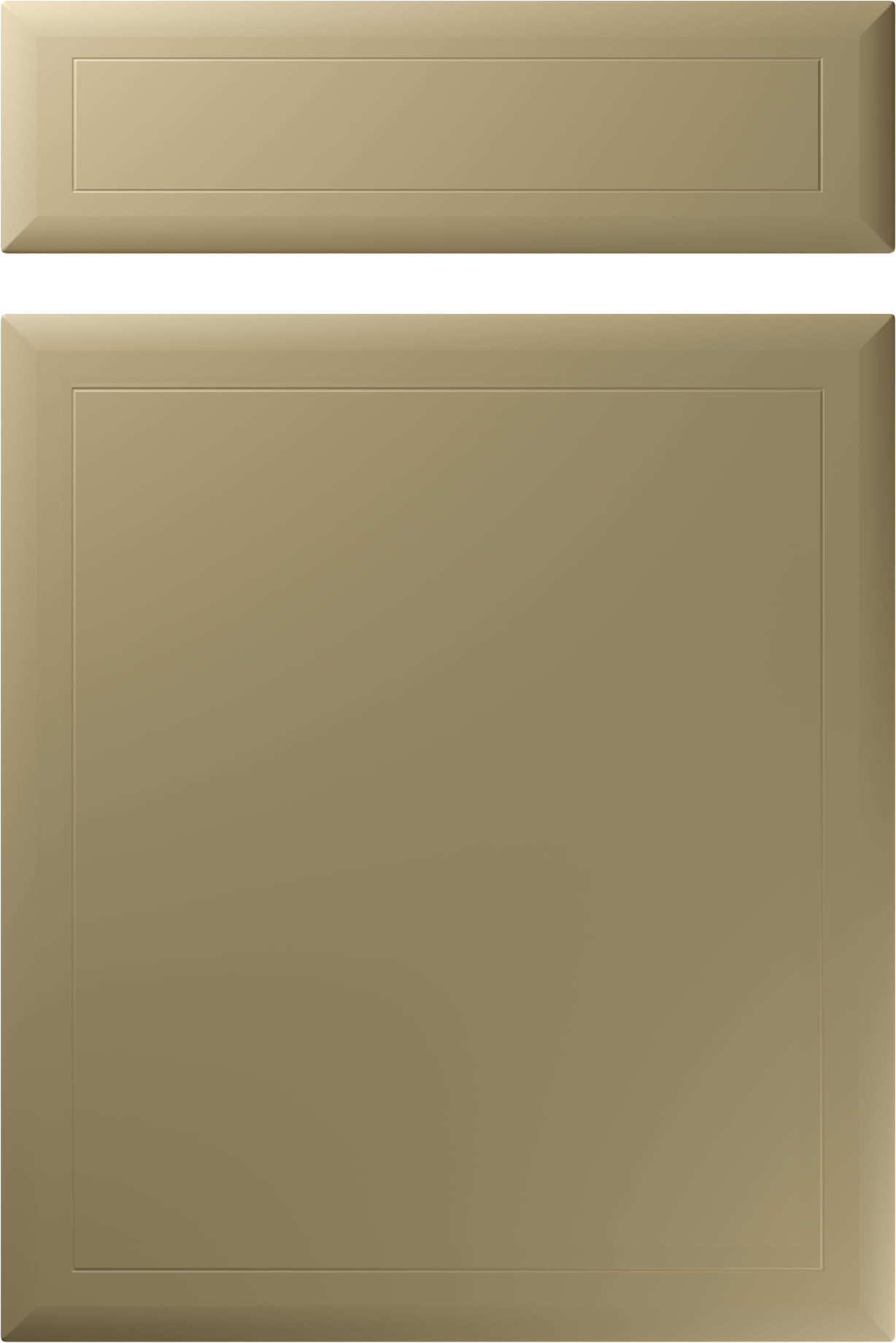 Cream kitchen handleless doors in high gloss, at North Wingfield - RF ...